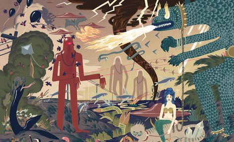 monster, cube, illustration, illustration art, and monster illustration ...