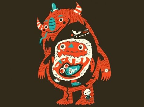 Creative monster, cube, illustration, illustration art, and monster ...
