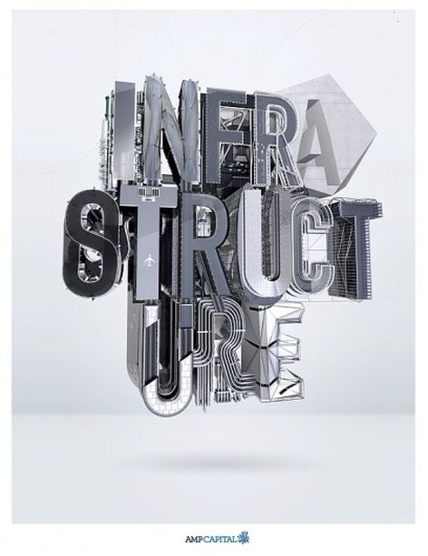3D Typography Inspiration on Designspiration