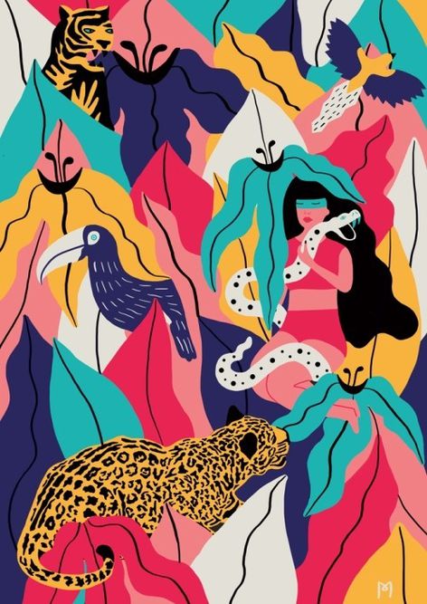 Illustrations and Color Schemes image inspiration on Designspiration