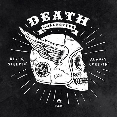 Creative black and white, skull, typography, illustration, and art ...