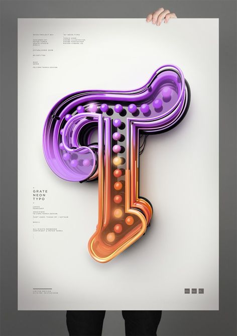 3D Typography Inspiration on Designspiration
