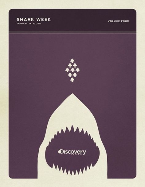 Posters, Sharks, and Shark Week image inspiration on Designspiration