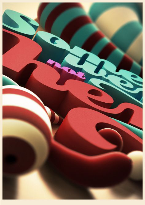 3D Typography Inspiration on Designspiration