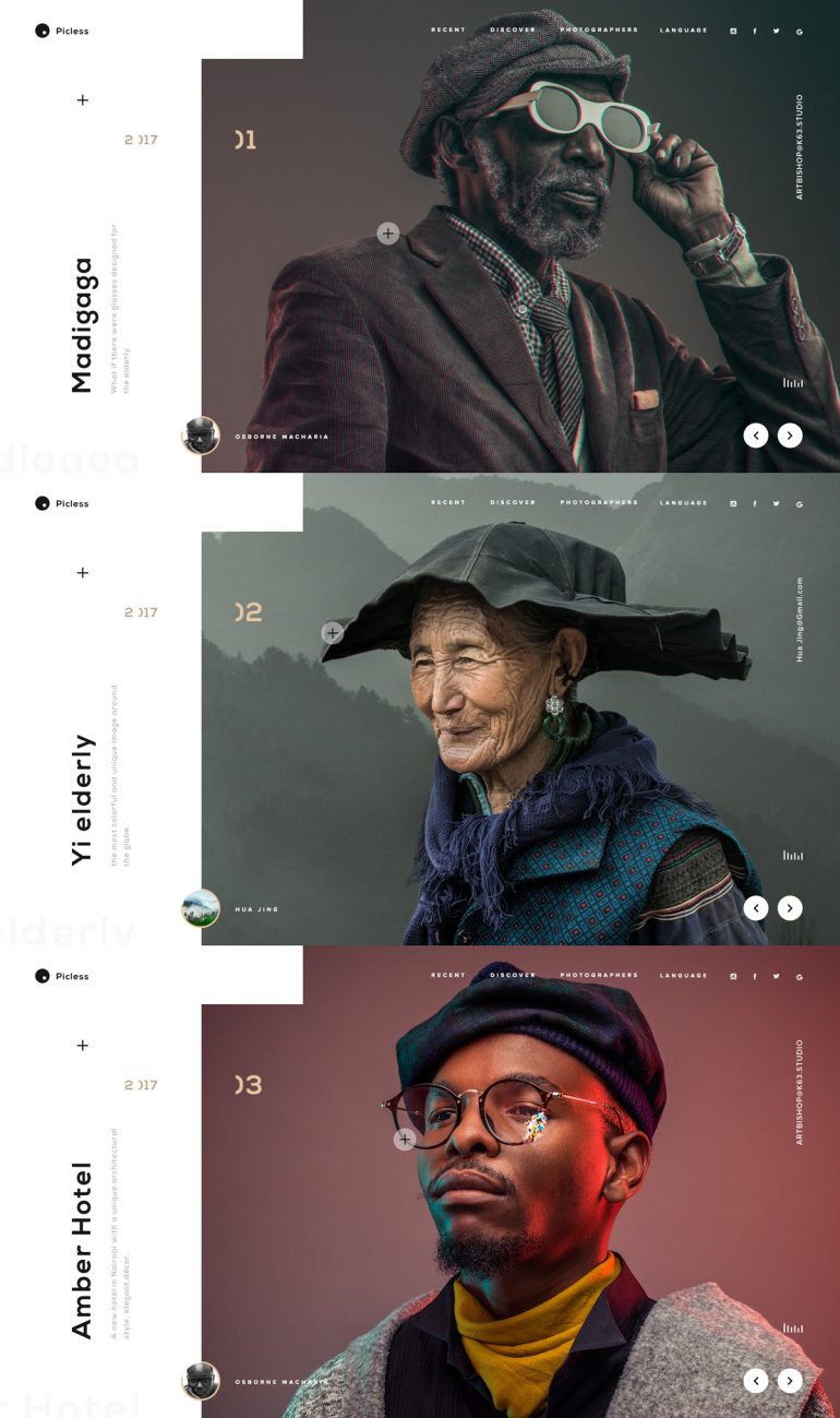 Photography and Web UI Design image inspiration on Designspiration