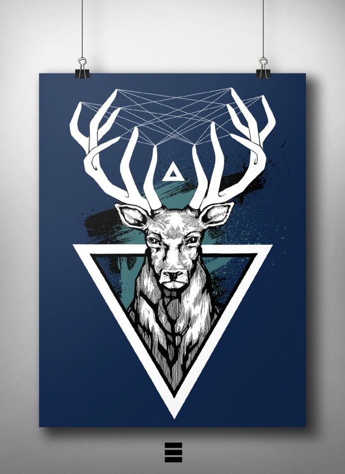 deer, poster, graphic design, poster art, and graphic image inspiration ...
